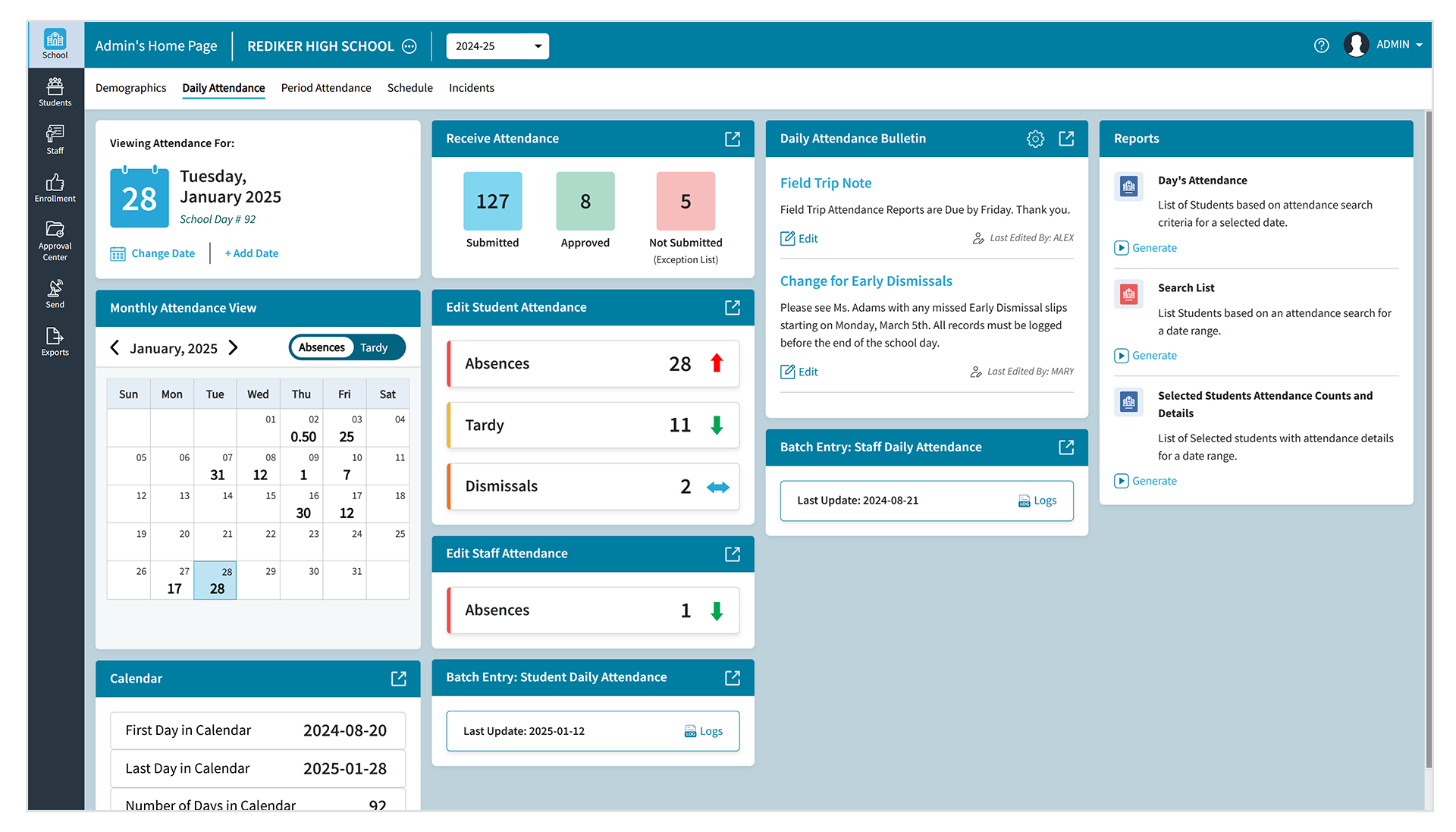 Daily and Period Attendance School Software