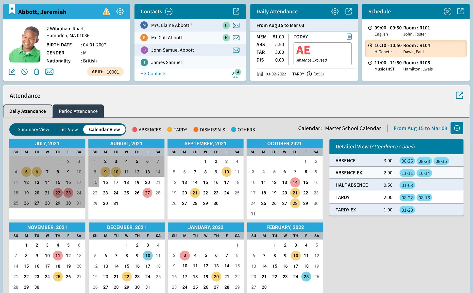 Daily and Period Attendance School Software | Rediker Software