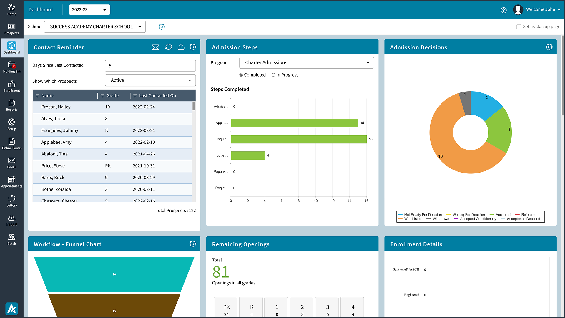 Independent School Admissions and Enrollment Management Software