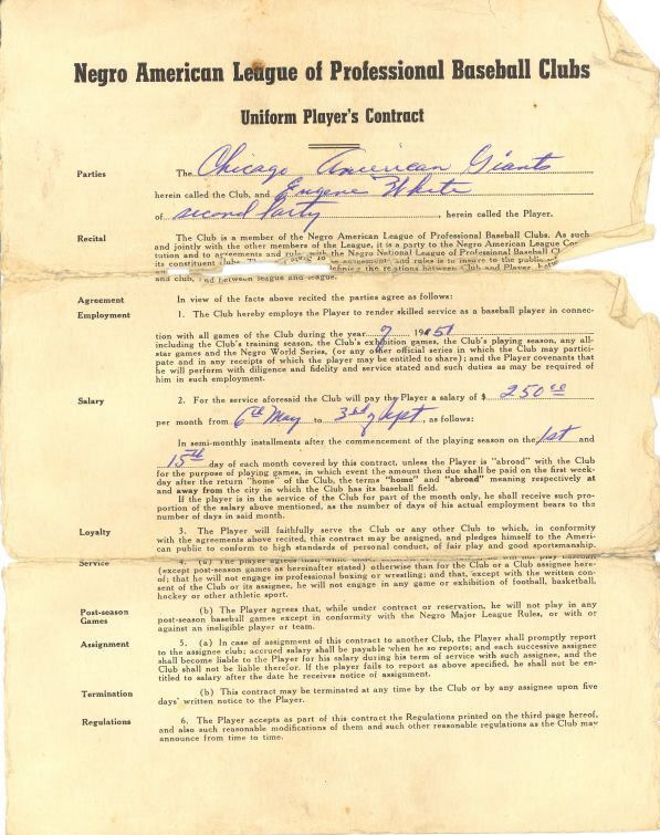 Contracts | Center for Negro League Baseball Research