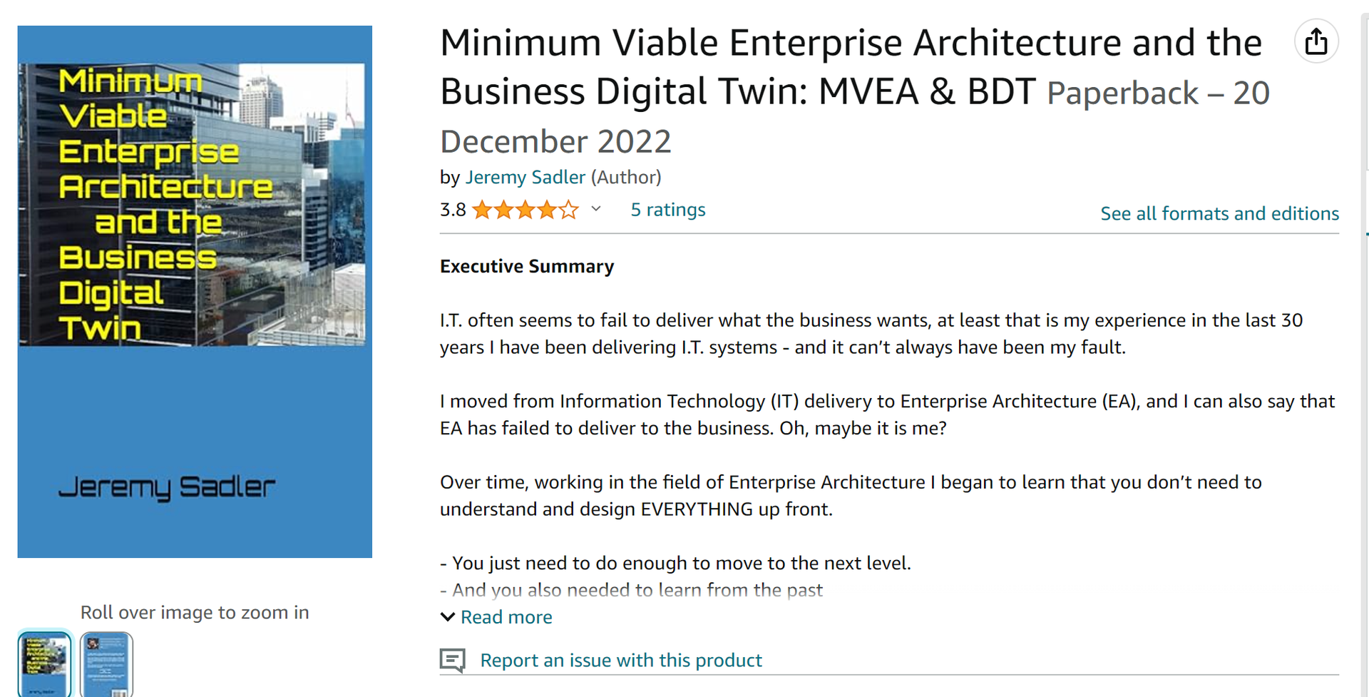 Minimum Viable Enterprise Architecture & the Business Digital Twin