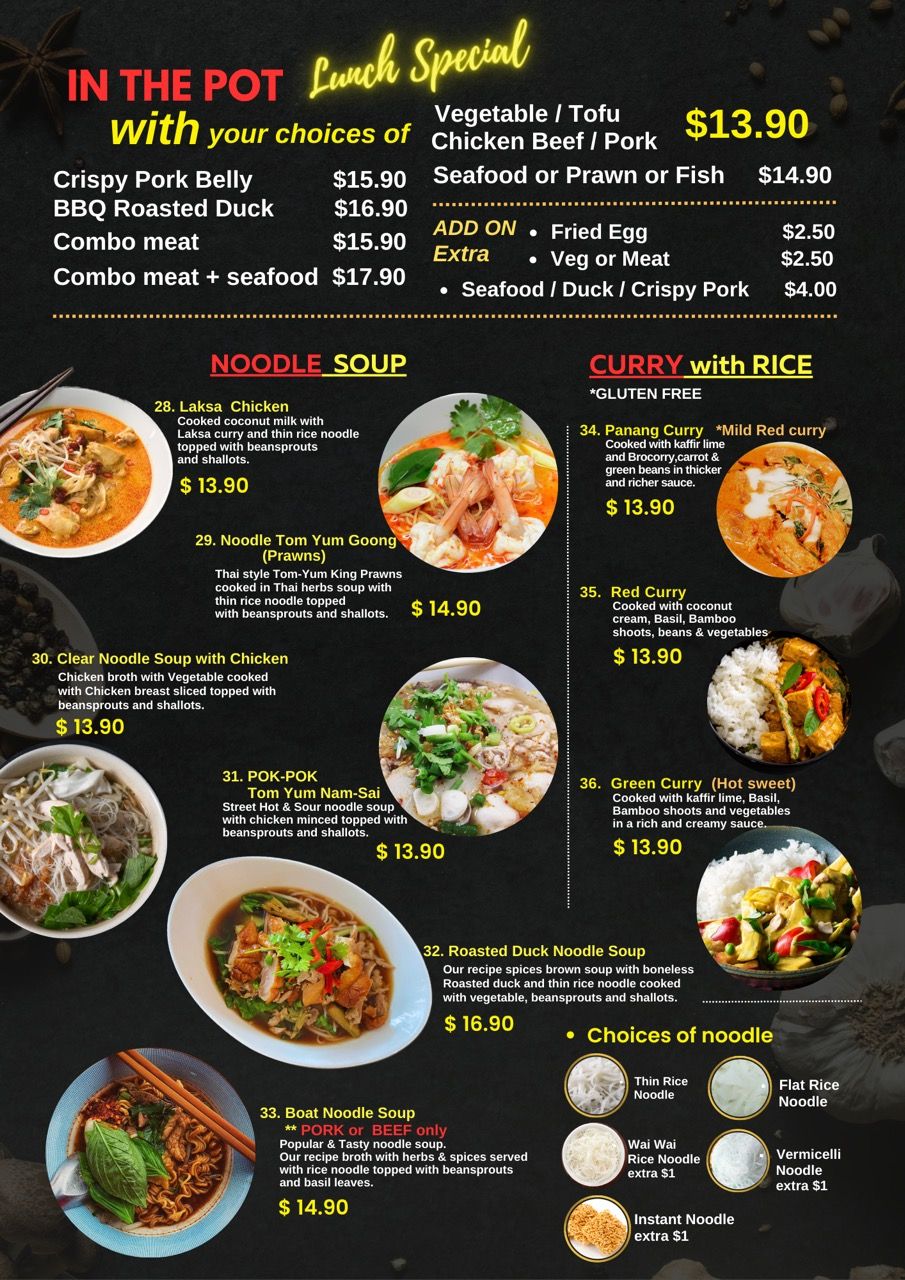 Bangkok Thai Wok Menu | Rozelle Thai Restaurant
