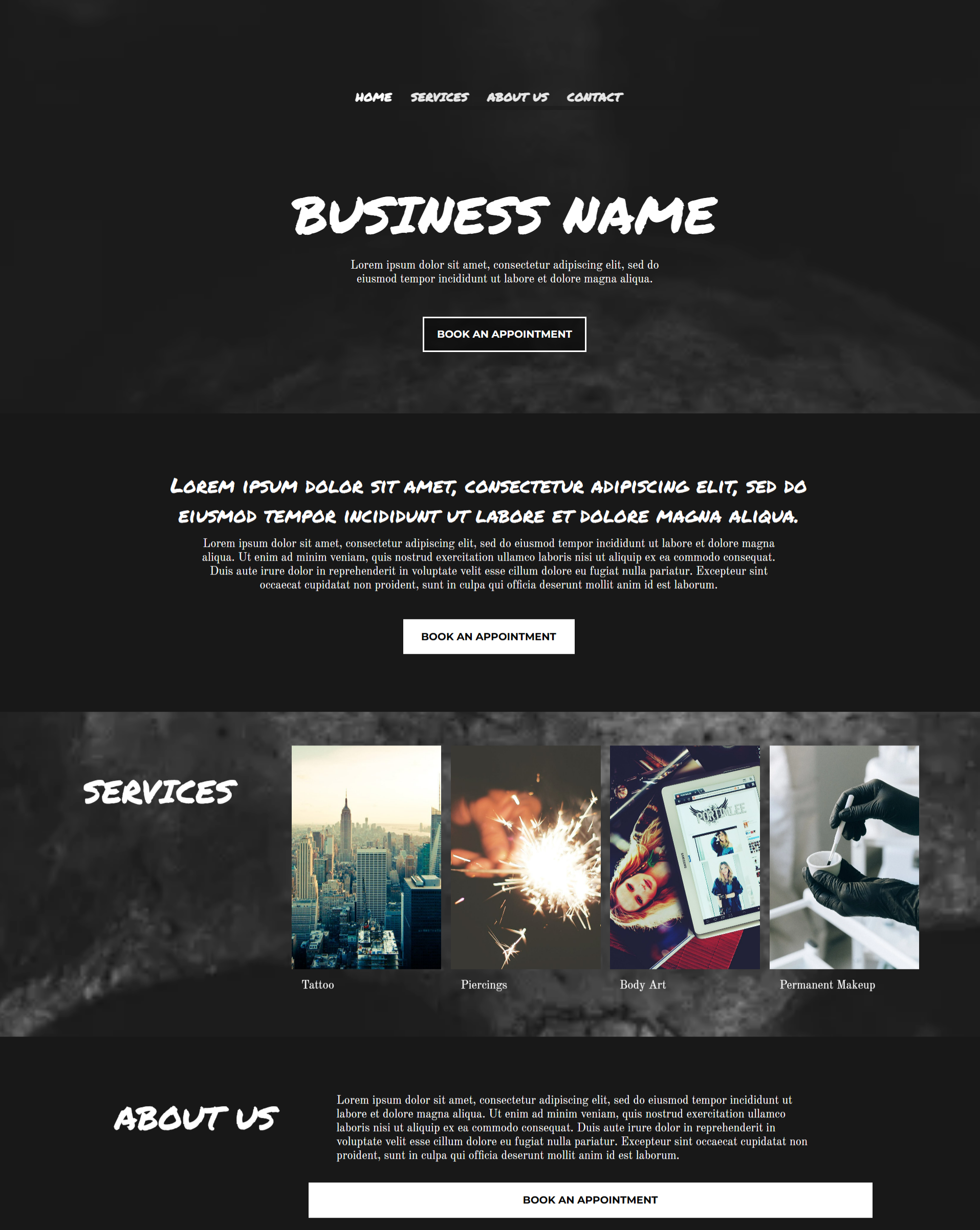 Tattoo Studio Website Templates