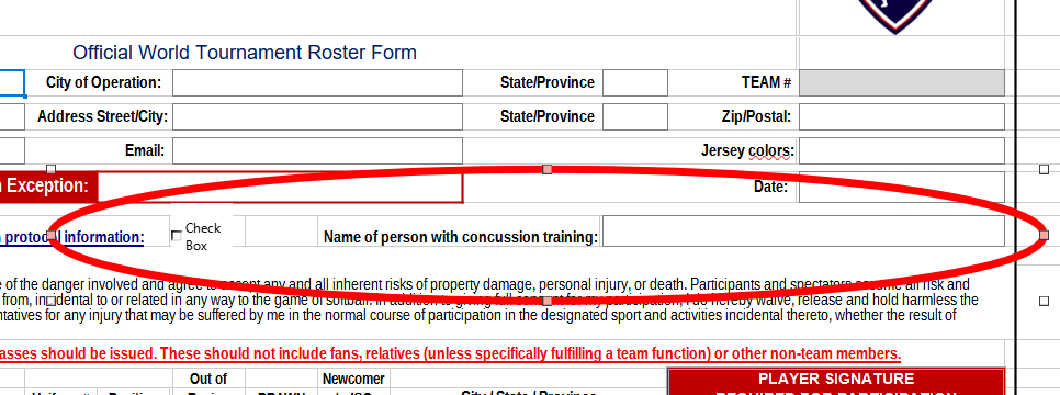 New Roster Forms and Concussion Training Requirements