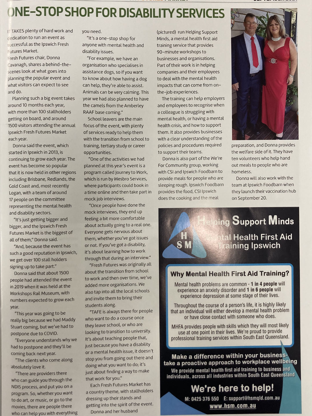 Helping Support Minds feature in local news