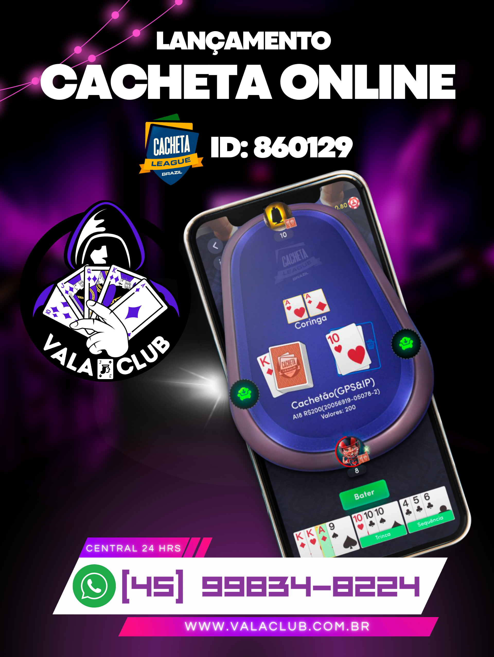 Jogar Cacheta Online Valendo - Jogue no Vala Club