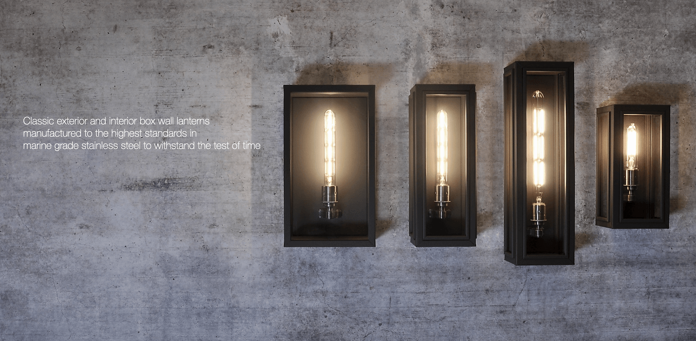 Outdoor Marine Grade Steel Boxed Wall Lighting