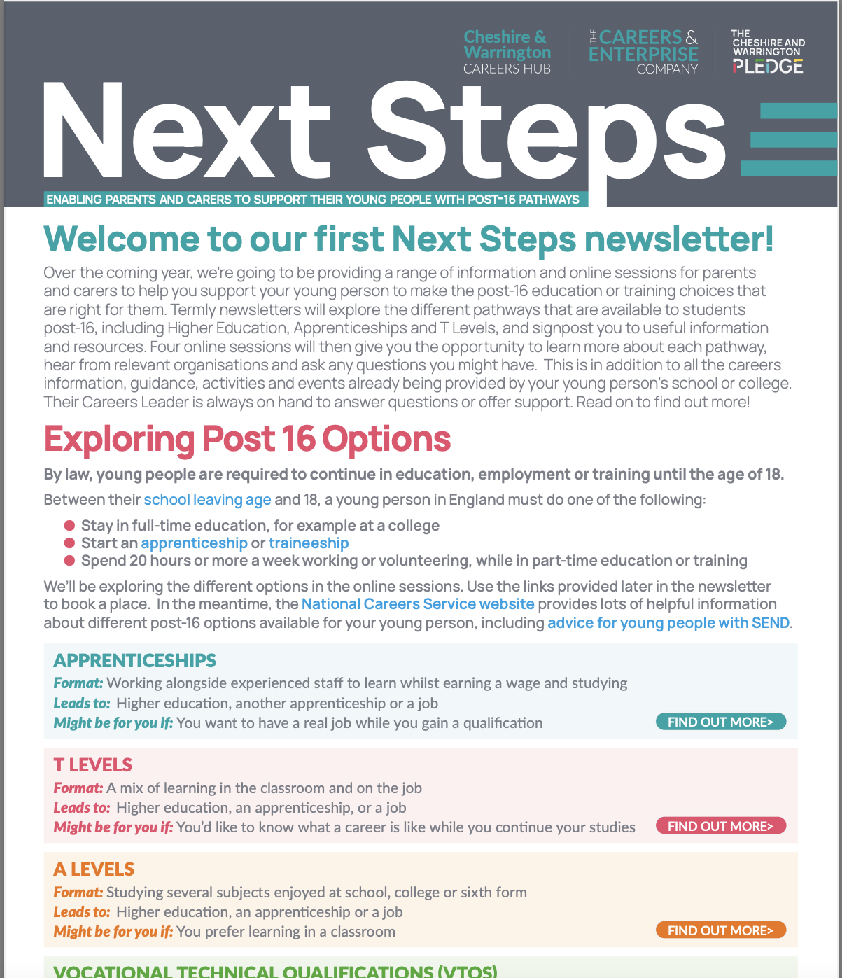 Next Steps- Post-16 Pathways information and online sessions for ...