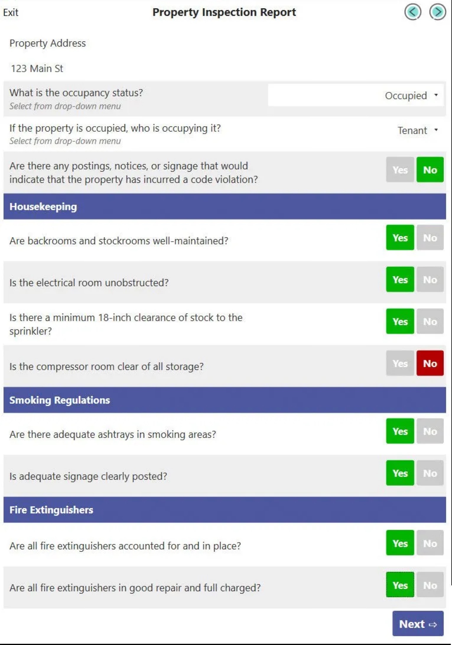 Property Inspection Checklist