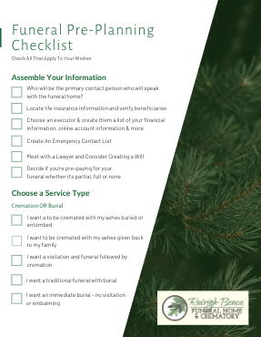Download Our Funeral Pre-Planning Checklist [FREE]