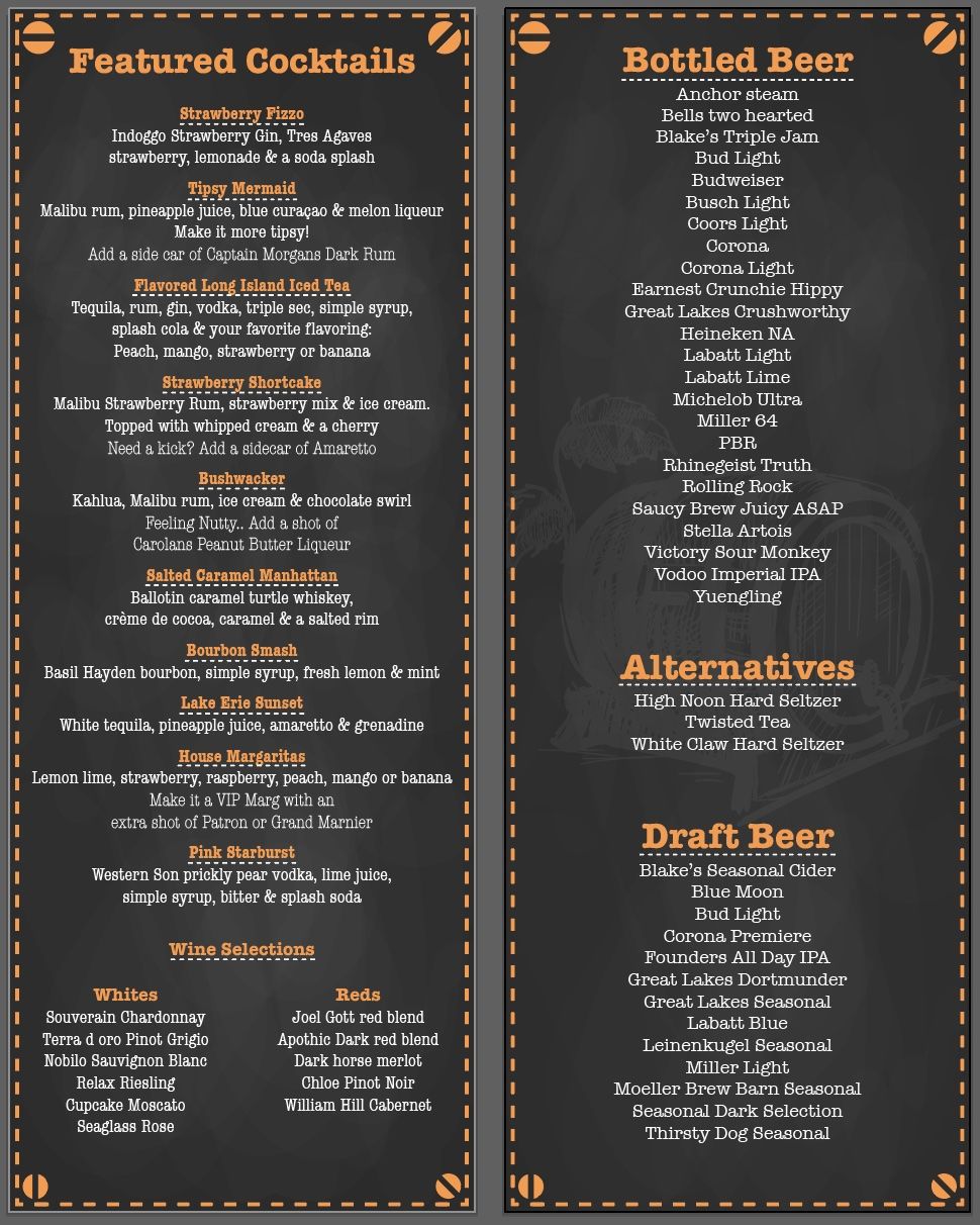 Cleats | Menu | Best Wings Marblehead Ohio | Best Burgers