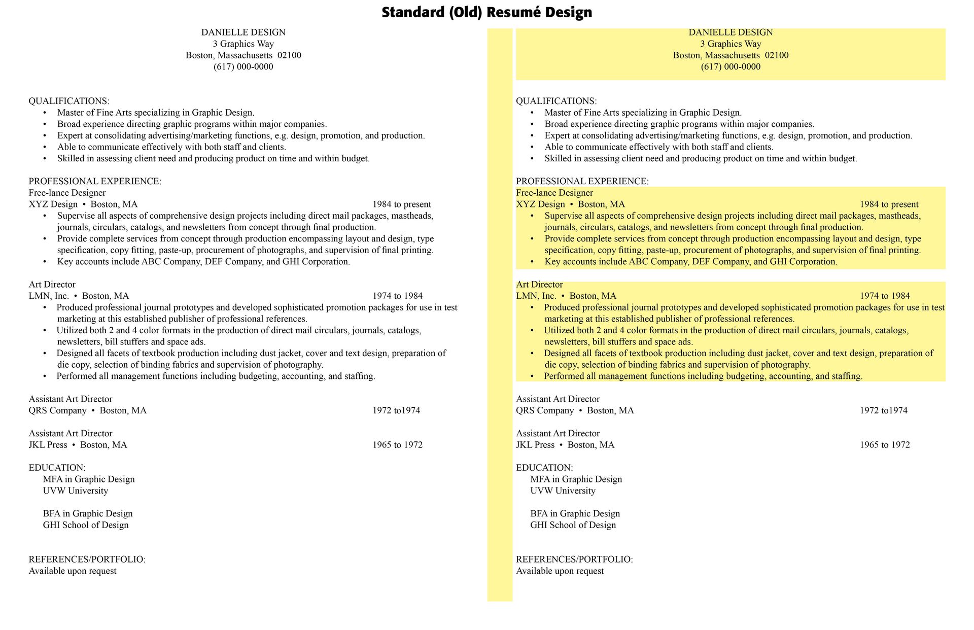 Modern Resumé Makeover