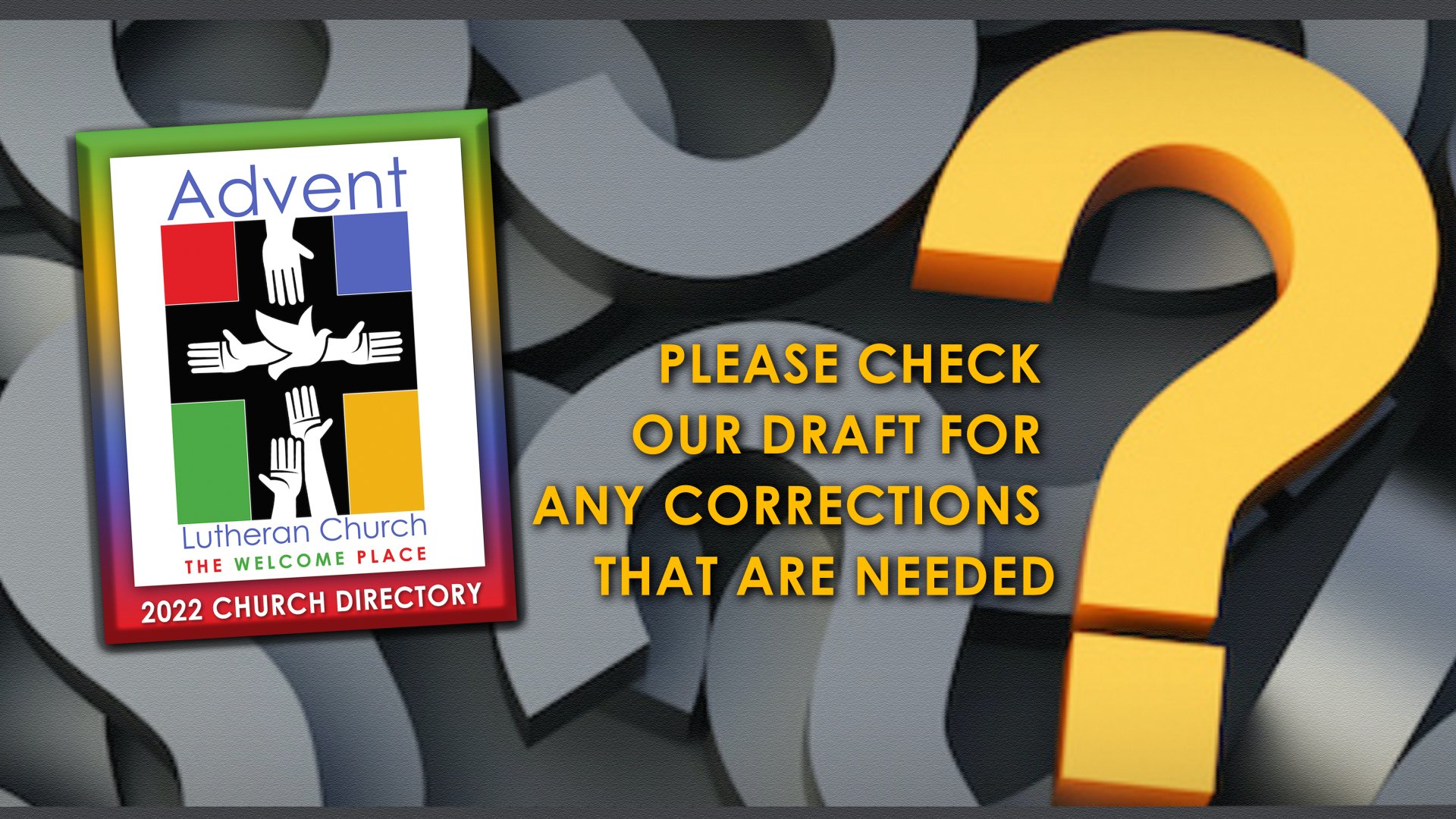 Church Directory Corrections?