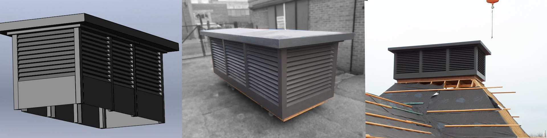 GRP Composite Roof turret feature with louvres