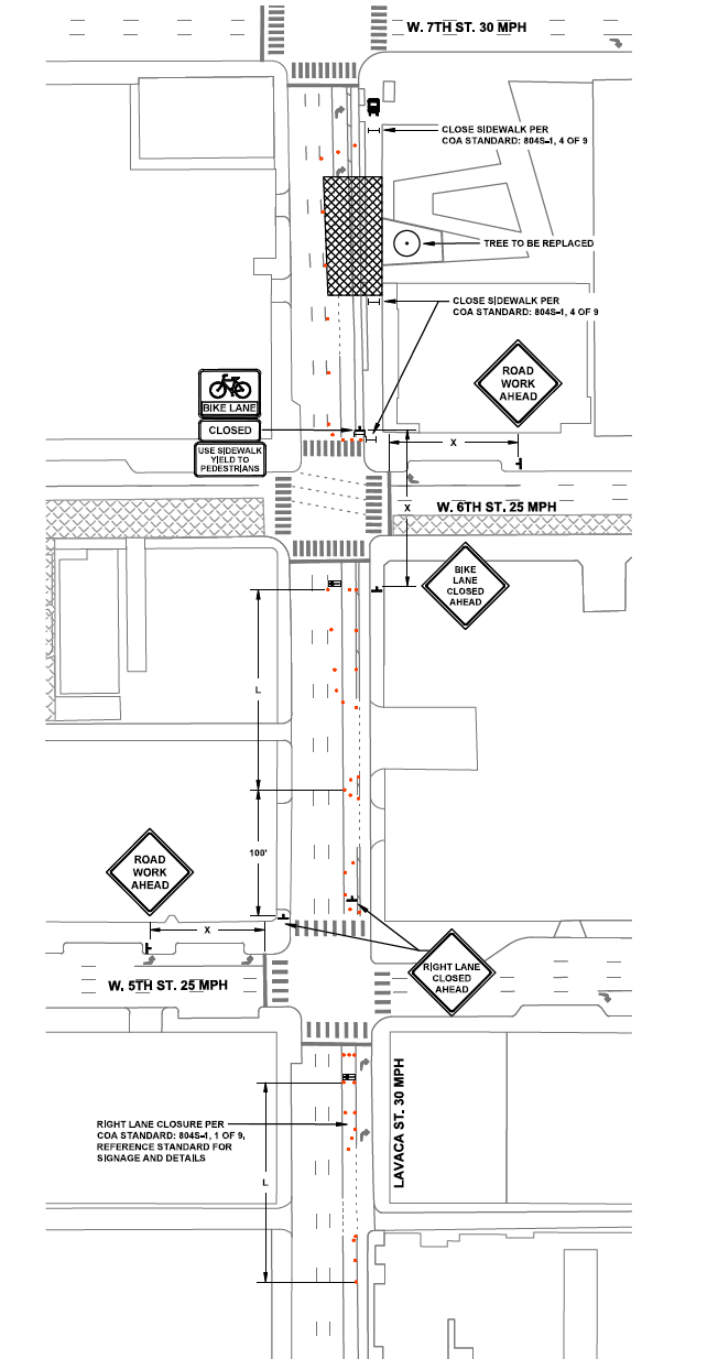 Traffic Control Design & ROW Permits for Downtown Austin Tree Install