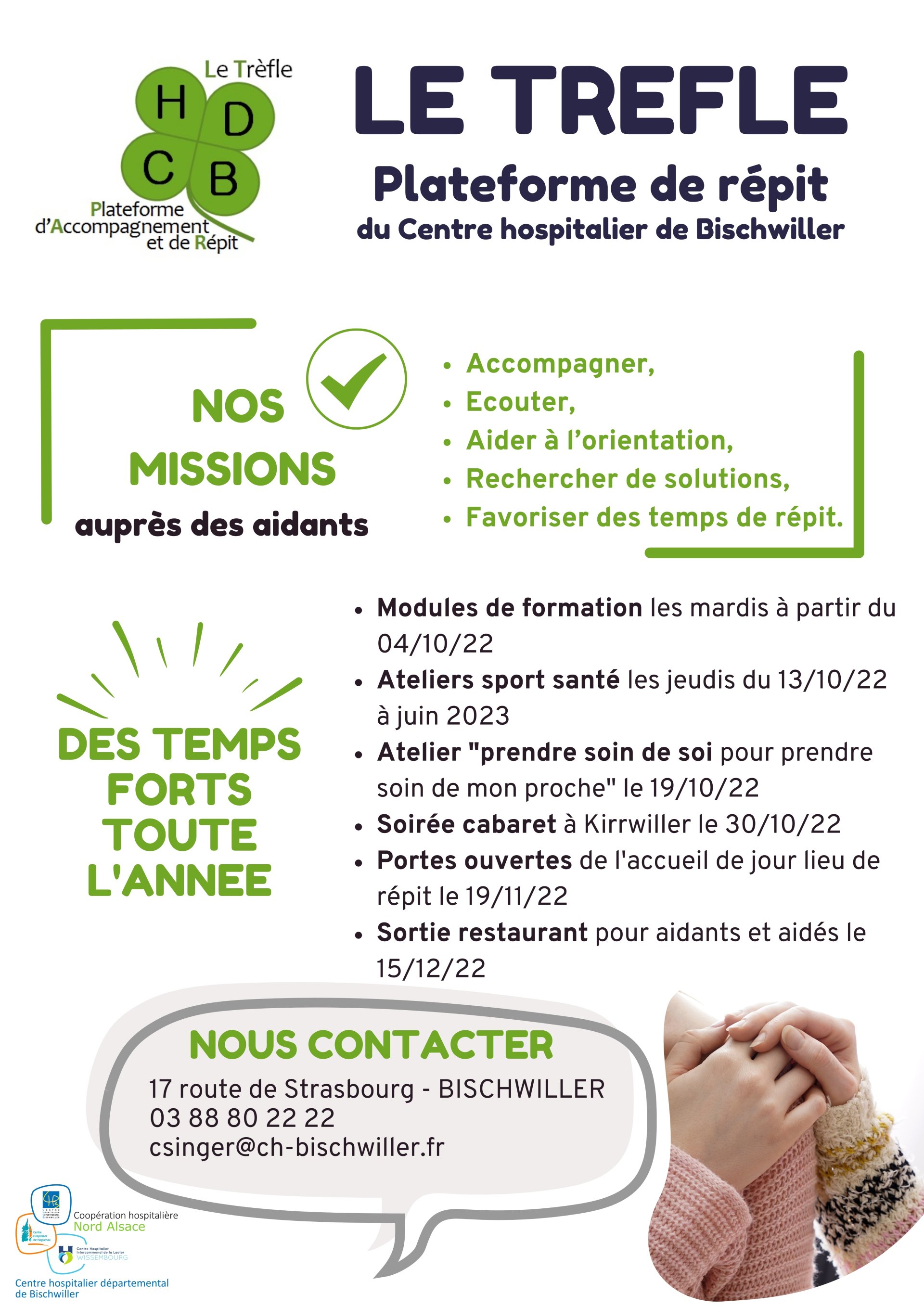 Le programme des actions auprès des aidants de la Plateforme de Répit LE TREFLE dans le BAS-RHIN ...