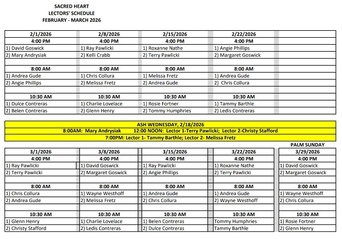 Lector Schedule