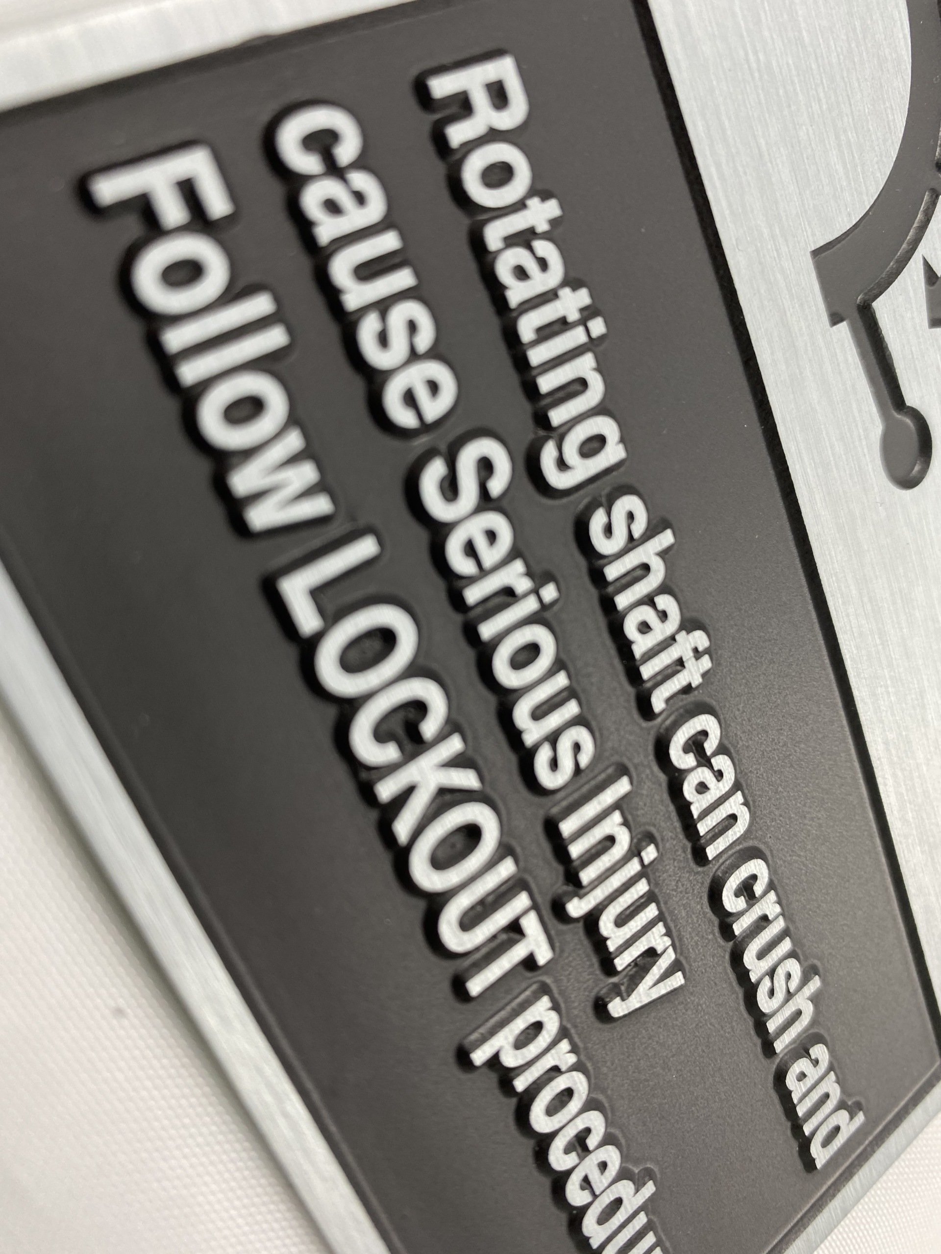 WARNING ROTATING SHAFT PLATE | VisionMark Nameplate Company