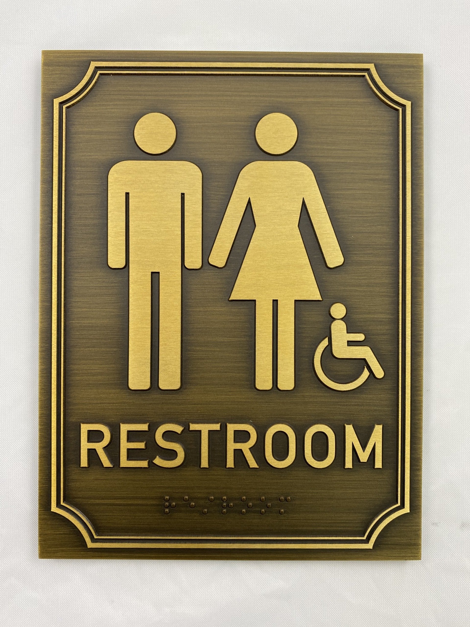 METAL ANTIQUE RESTROOM SIGNS | VisionMark Nameplate Company