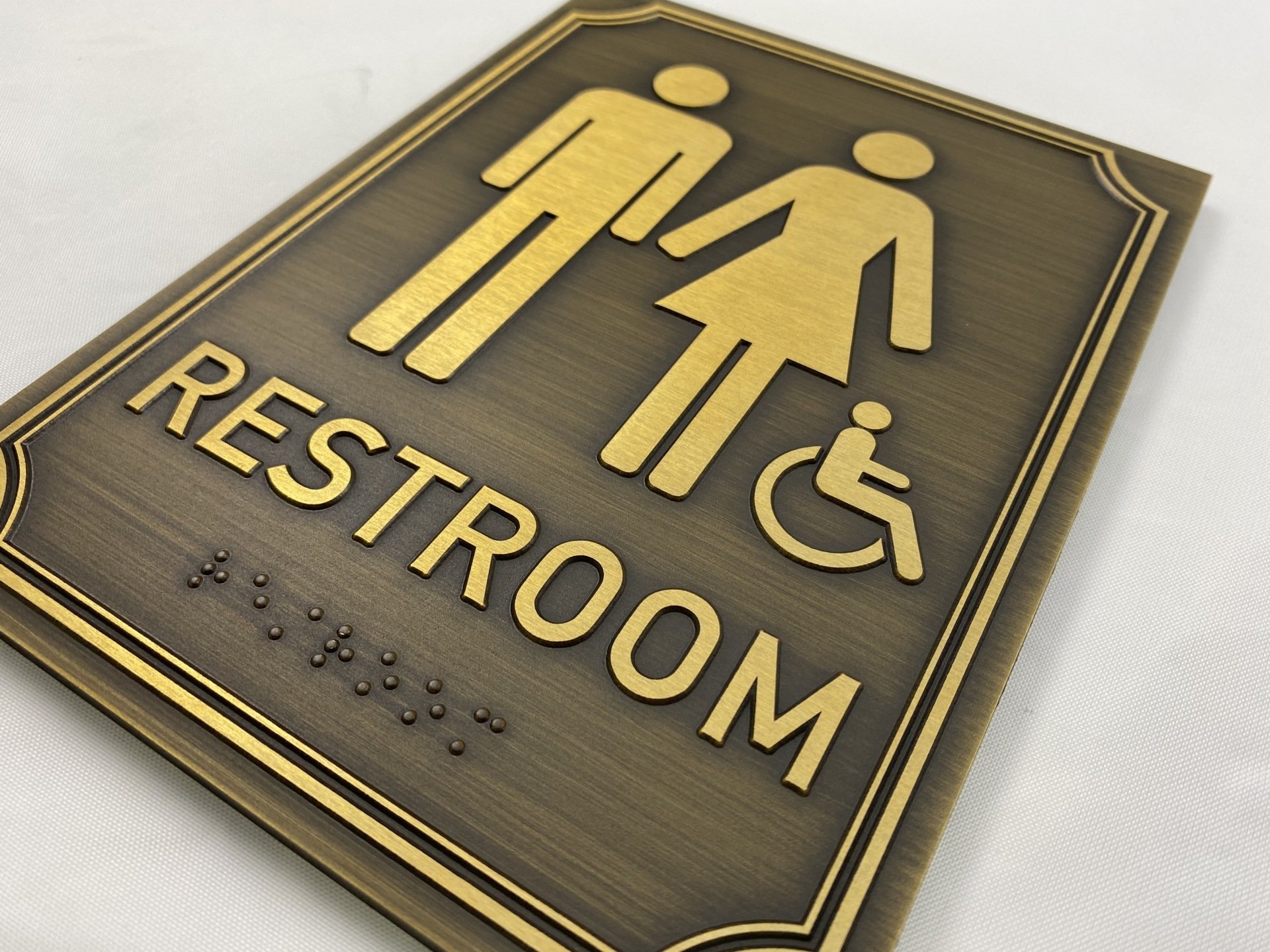 METAL ANTIQUE RESTROOM SIGNS | VisionMark Nameplate Company