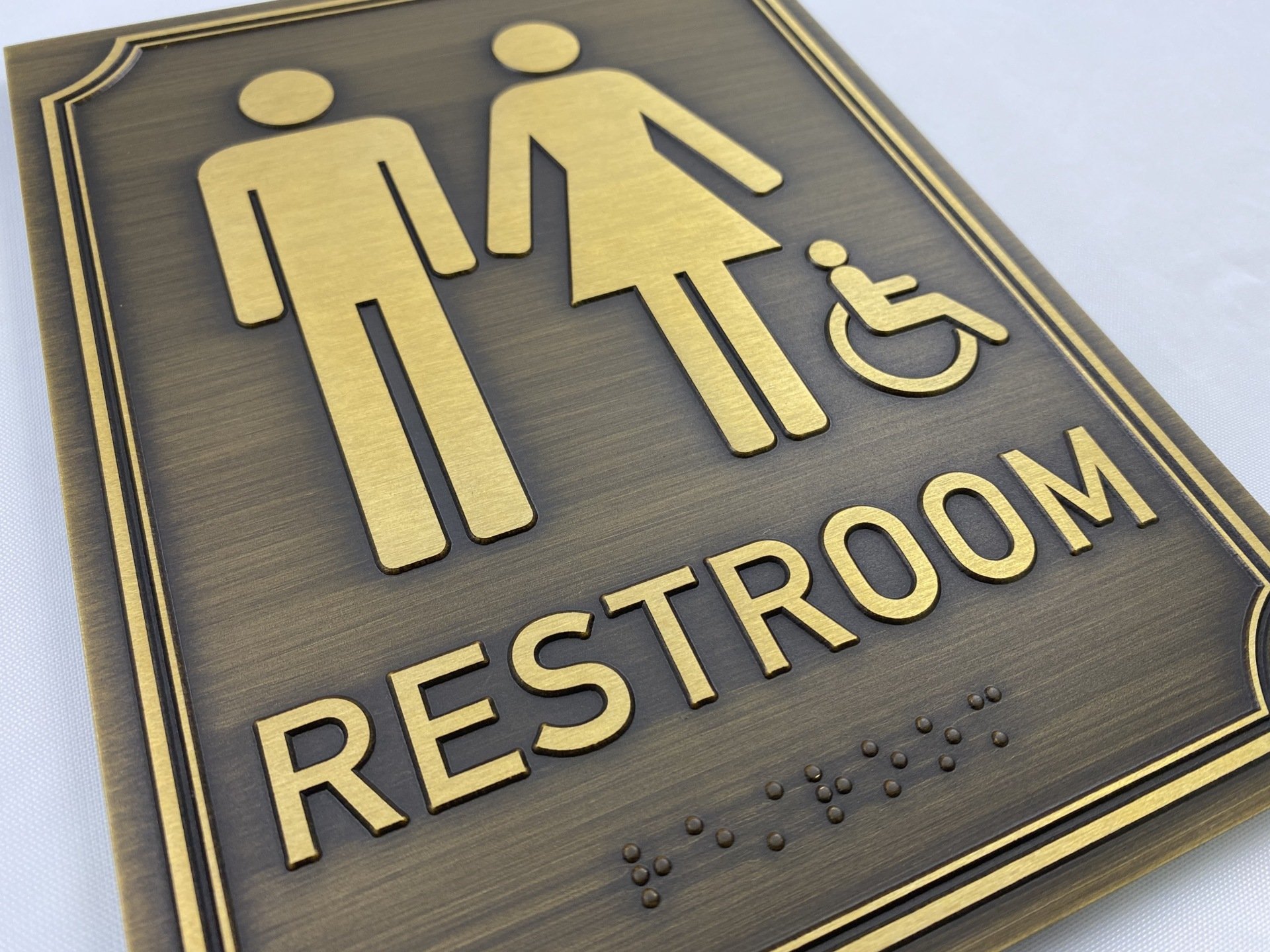 METAL ANTIQUE RESTROOM SIGNS | VisionMark Nameplate Company