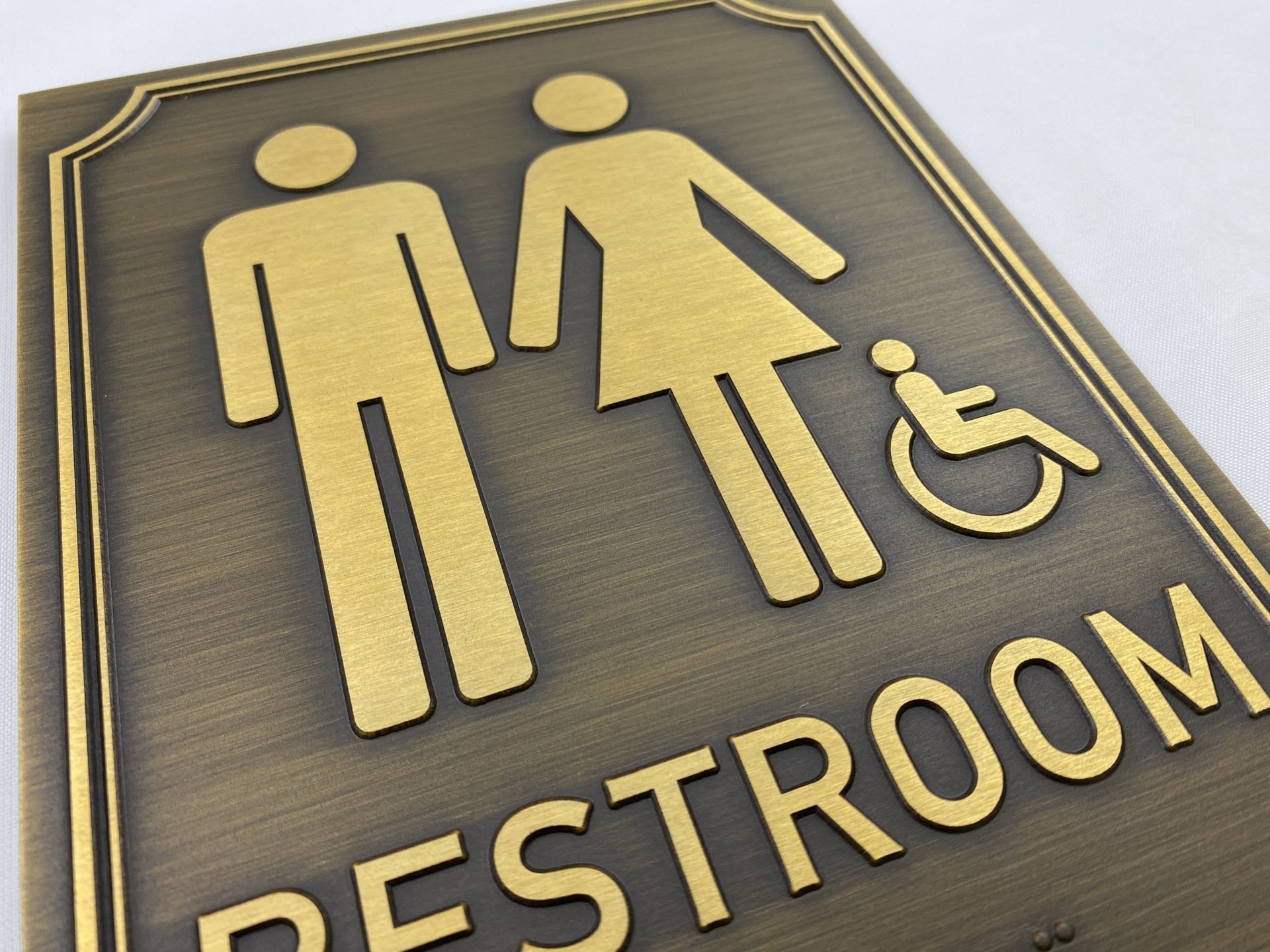 METAL ANTIQUE RESTROOM SIGNS | VisionMark Nameplate Company