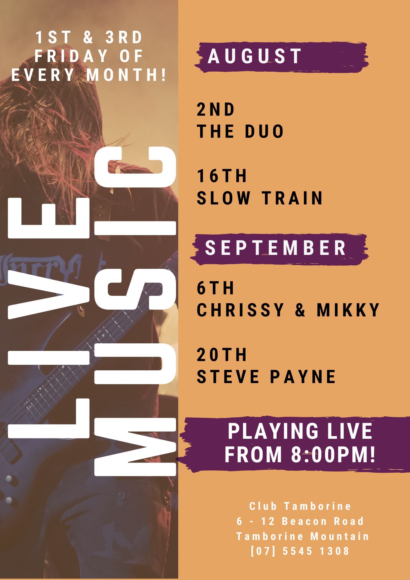Live Music - August & September!
