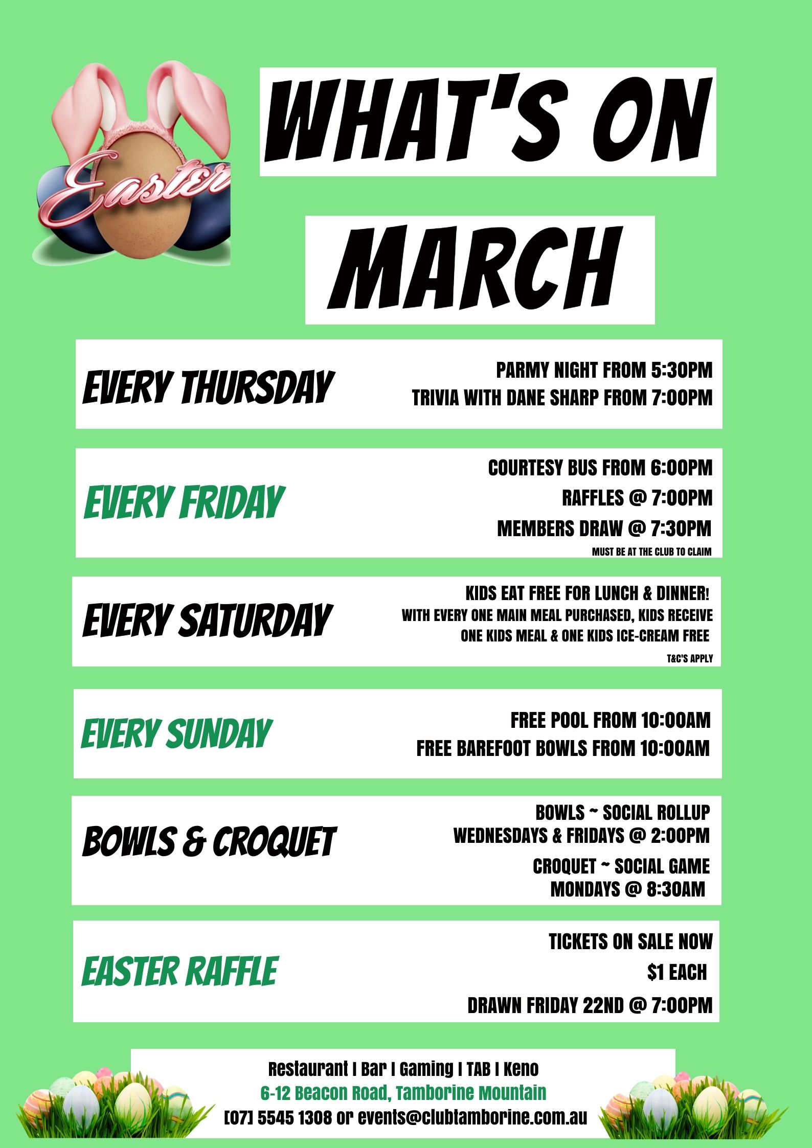 What's on March