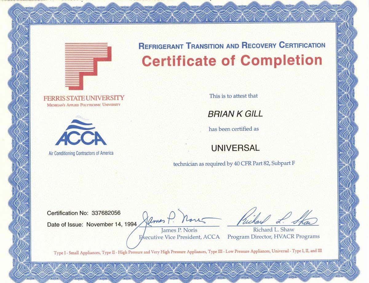 Certification | Bushnell, FL | Diamond G AC