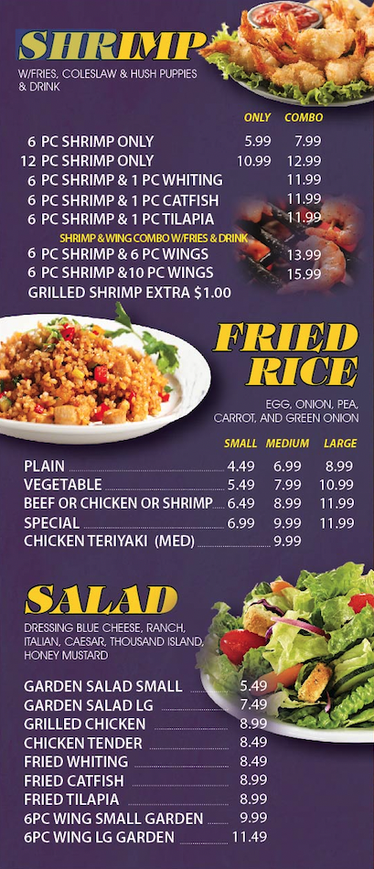 Champion Wings & Fish Menu