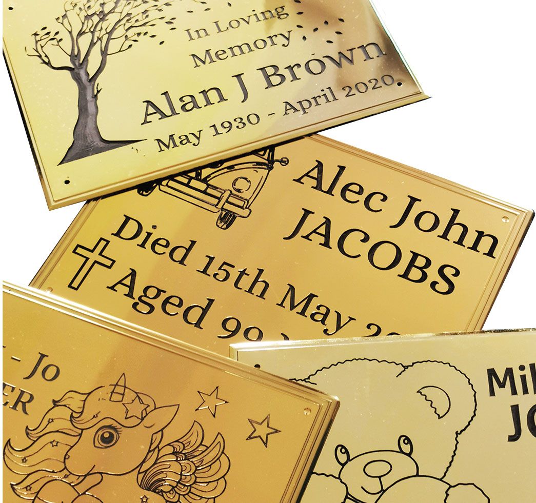 Funeral plate engraving services