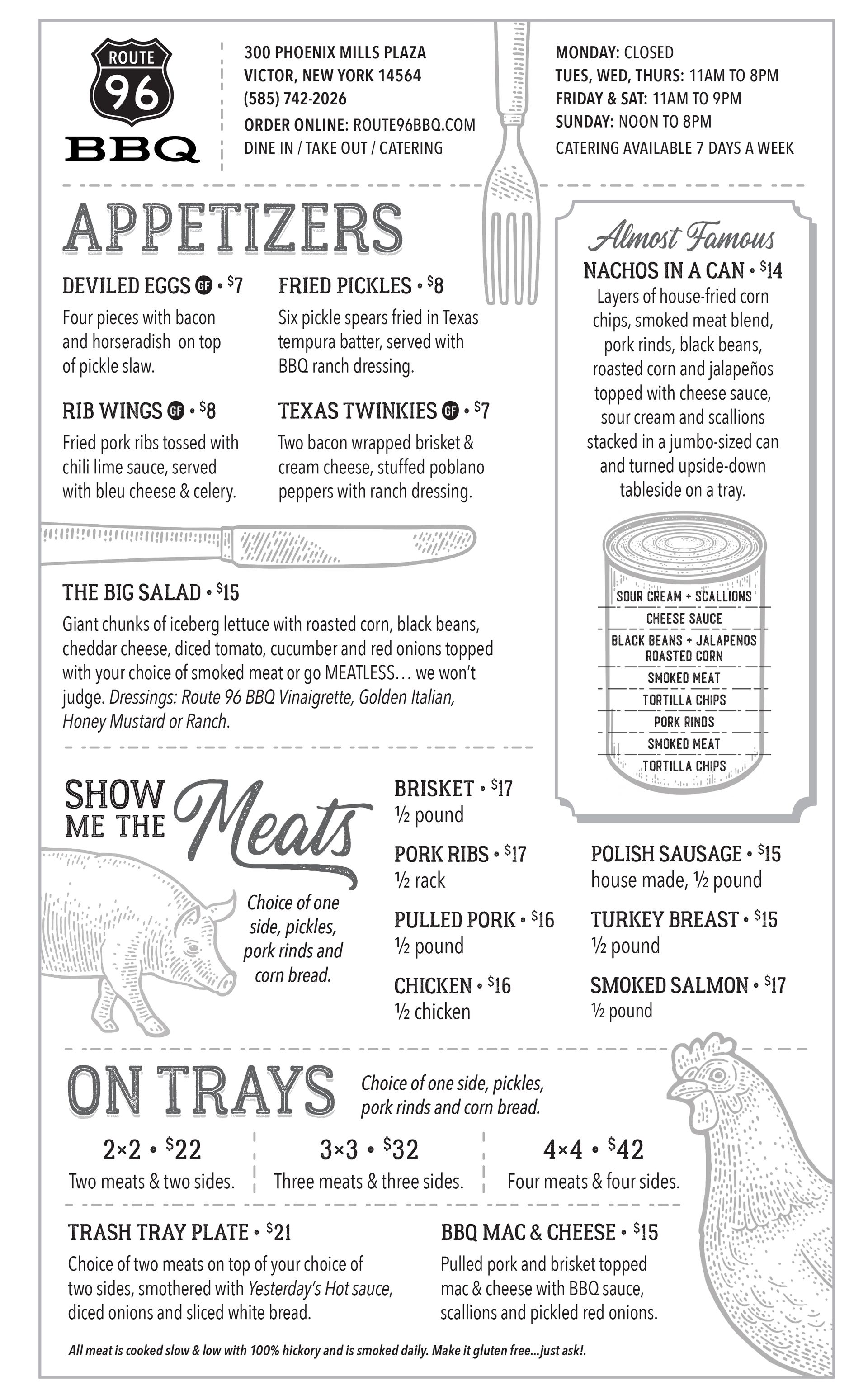 Menu | ROUTE 96 BBQ | TEXAS STYLE BBQ