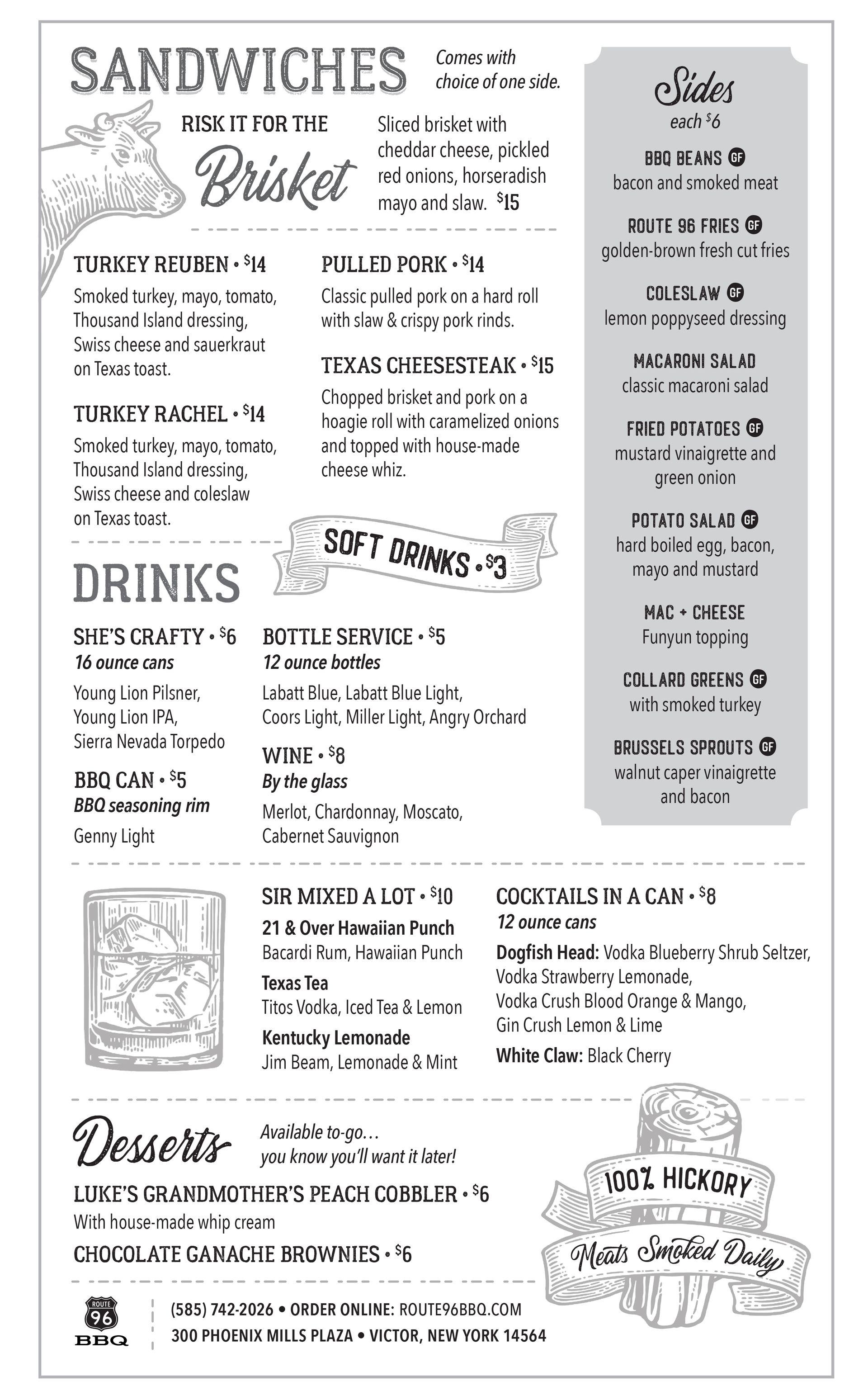 Menu | ROUTE 96 BBQ | TEXAS STYLE BBQ