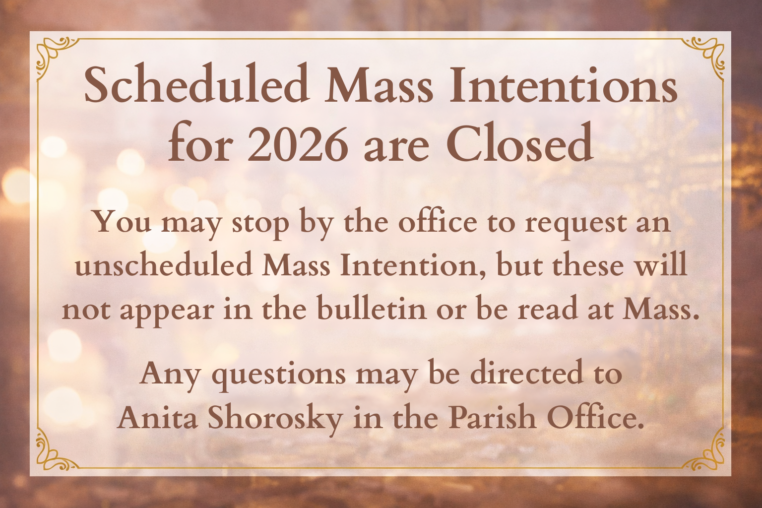 Mass Intentions