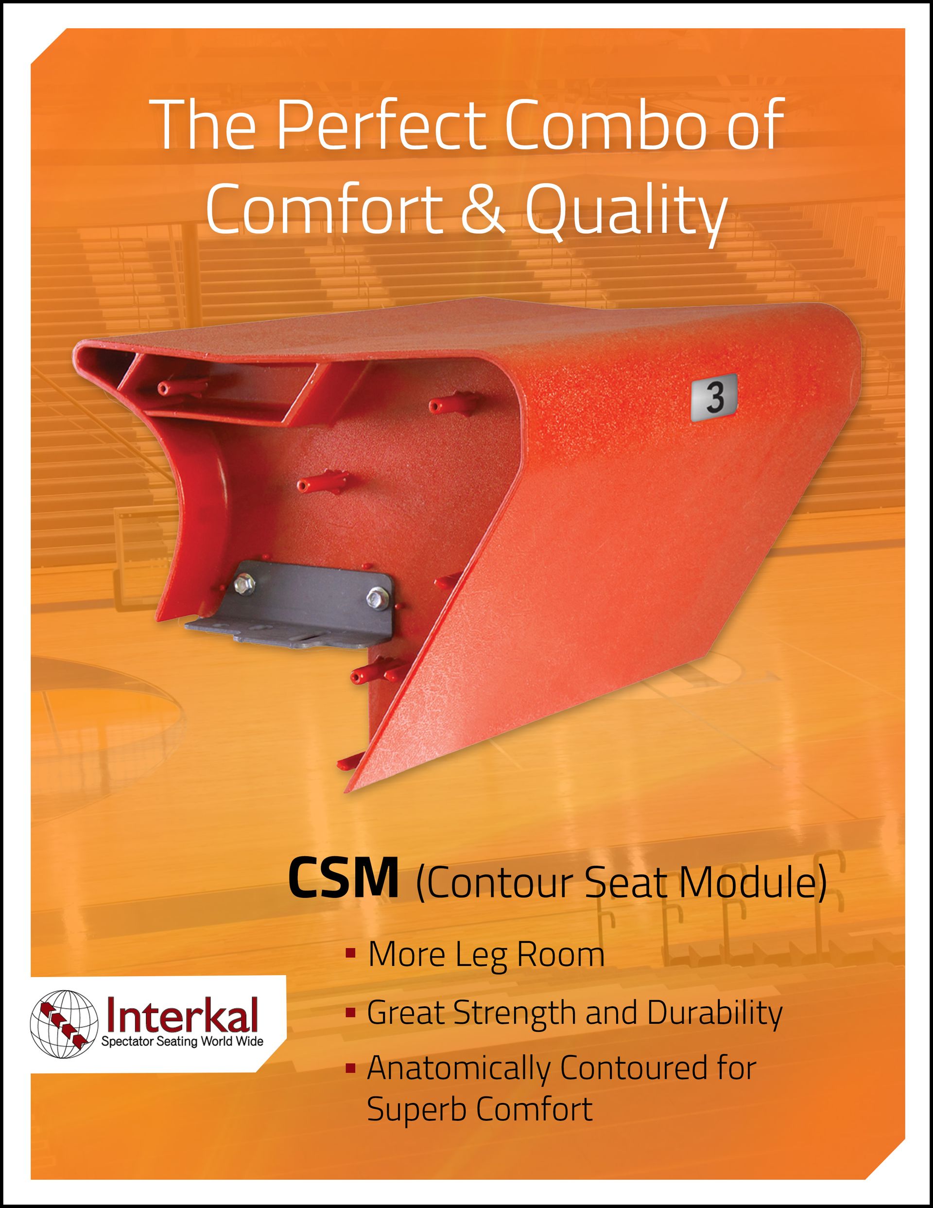 Interkal | CONTOUR Seat Module for Telescopic Bleachers