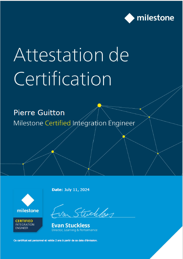 Certification Milestone