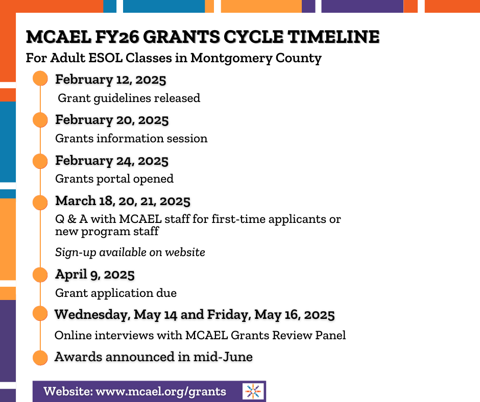 Grants Program Details | MCAEL | Montgomery County Maryland