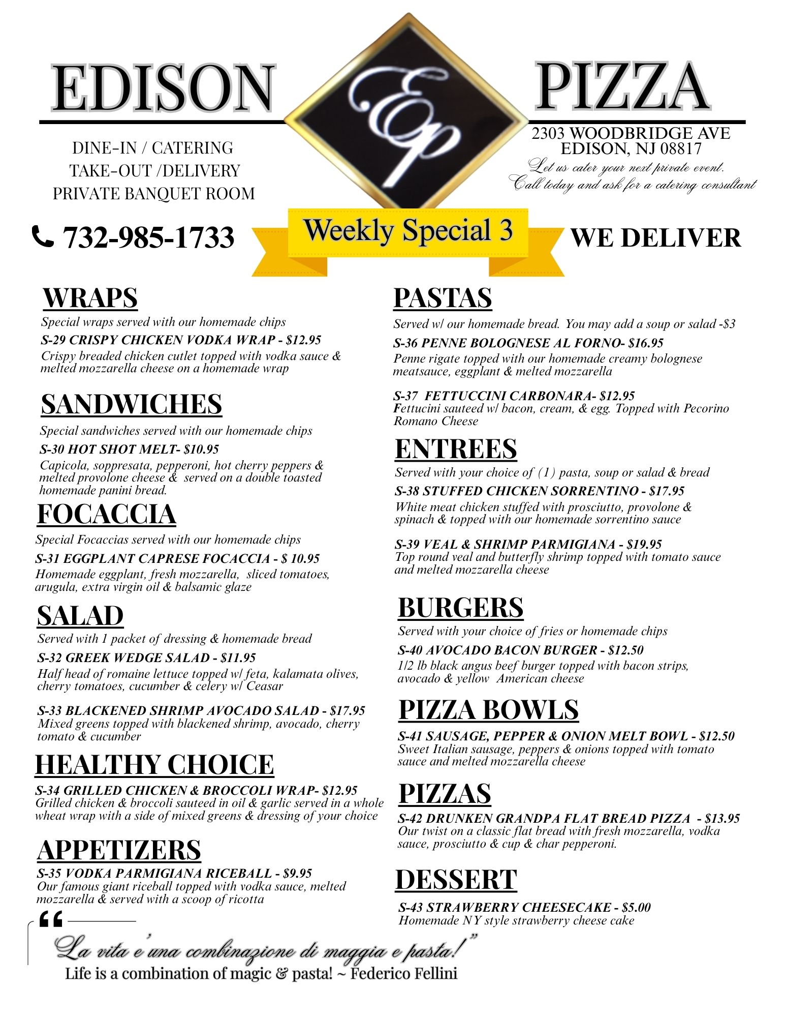 Edison Pizza and Itallian Restaurant