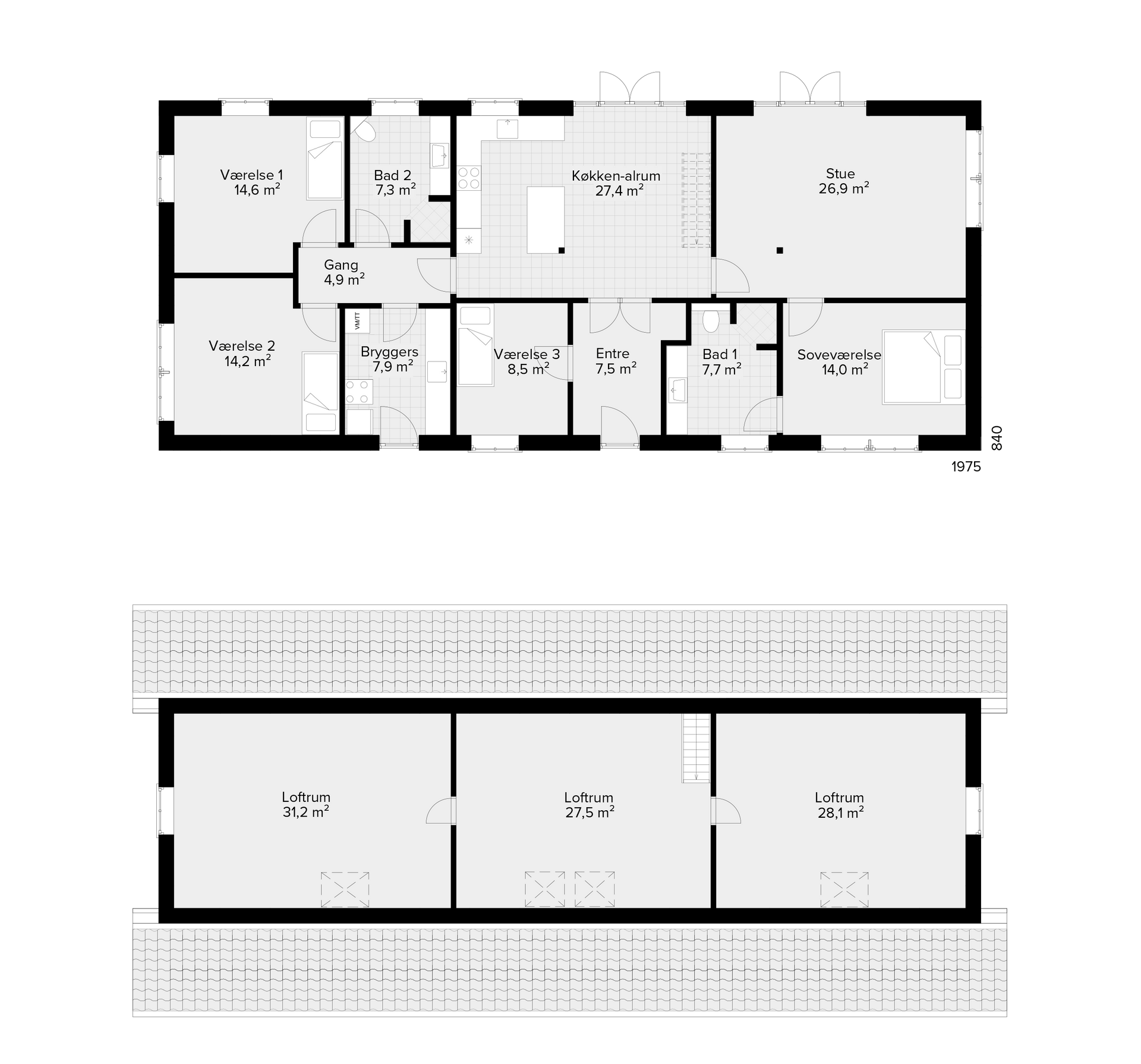Plantegning af "0-energi-huse" | Trelleborg