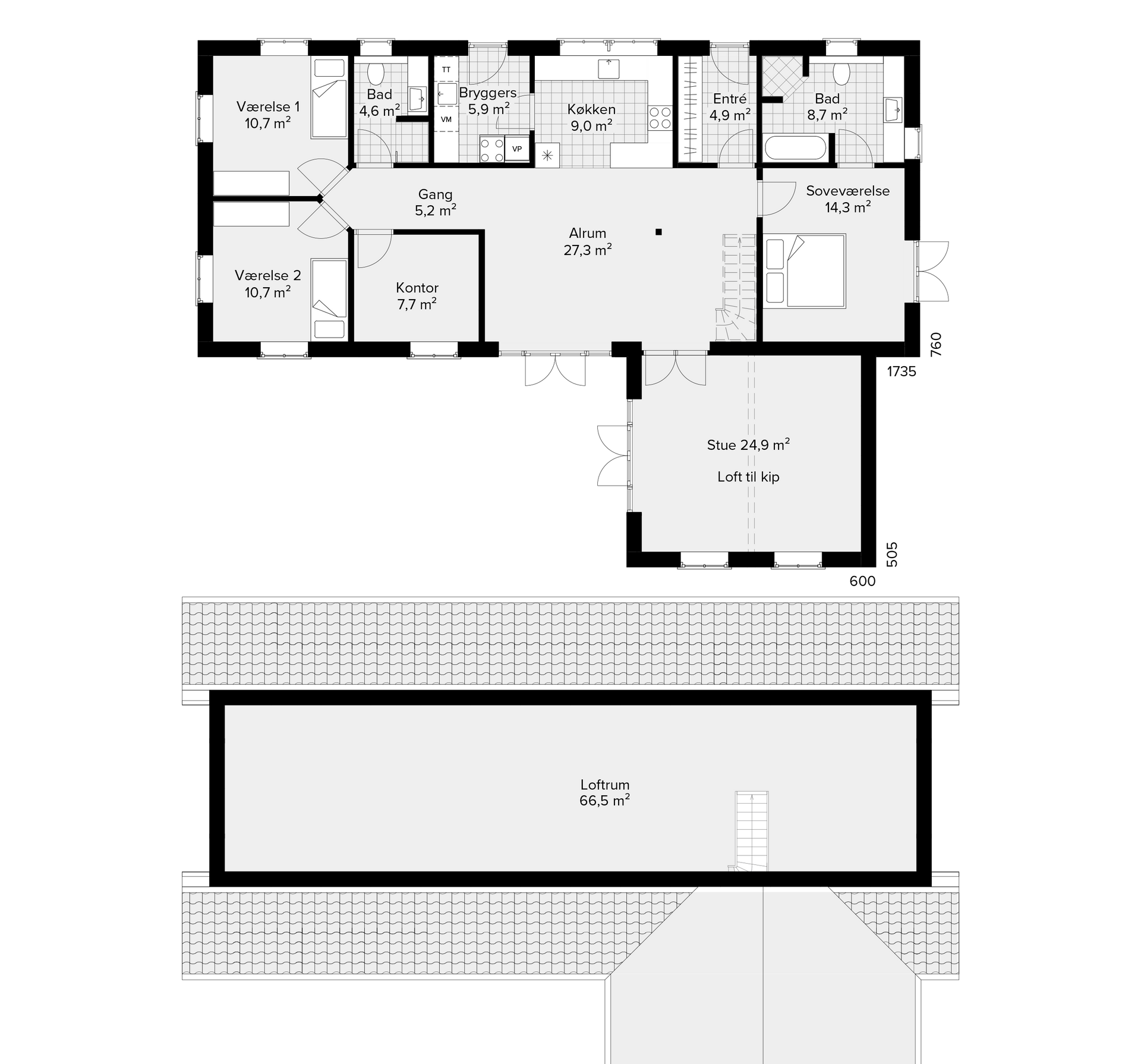 Plantegning af "0-energi-huse" | Trelleborg