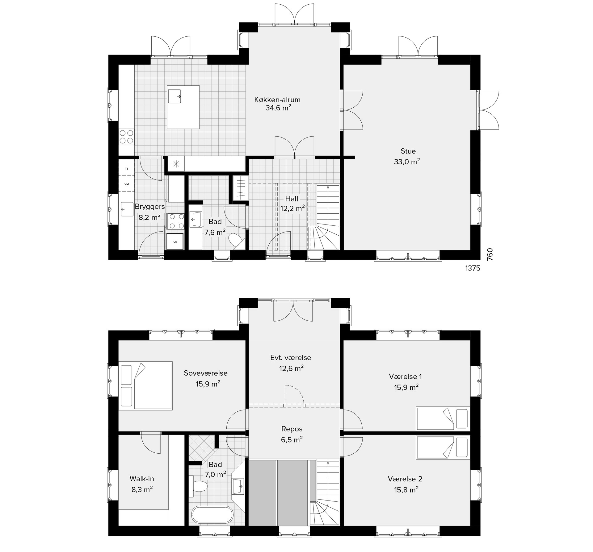 2-planshuse af "0-energi-huse" | Trelleborg