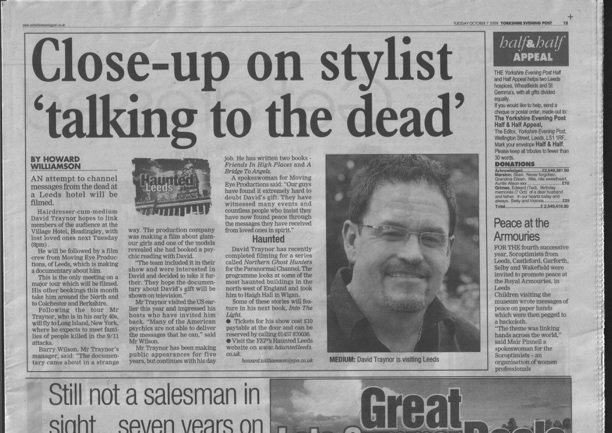 David in the media. David Traynor Spirit Medium