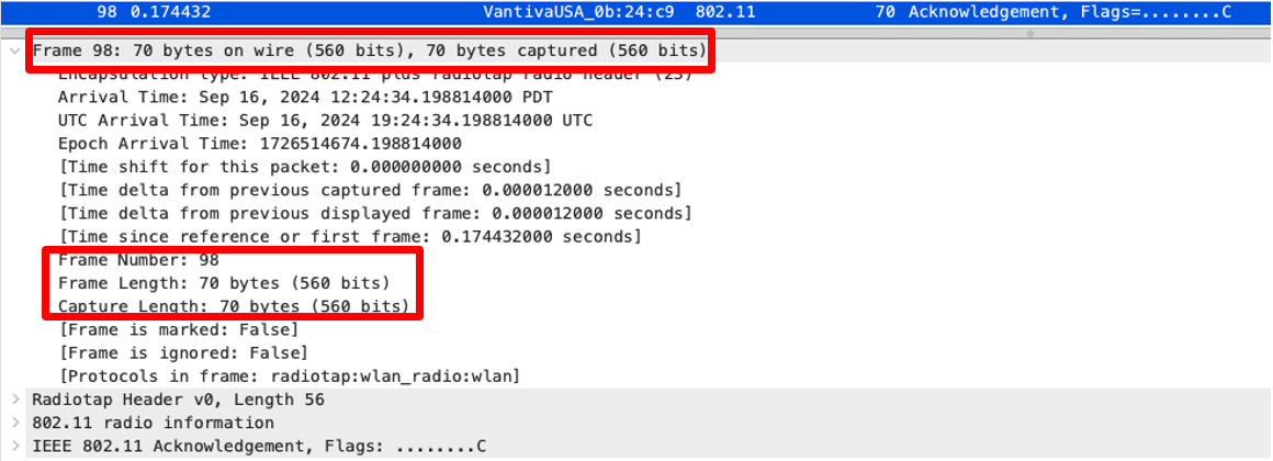 Frame Size and Wireshark