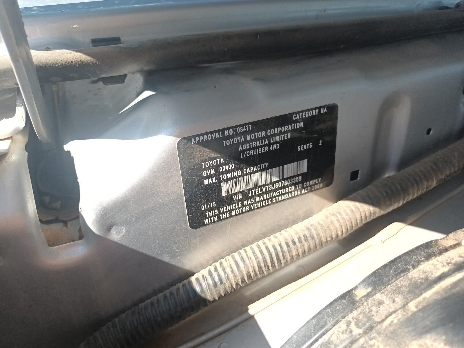 W-5172 TOYOTA LANDCRUISER S/CAB UTE 2018 4.5L DIESEL