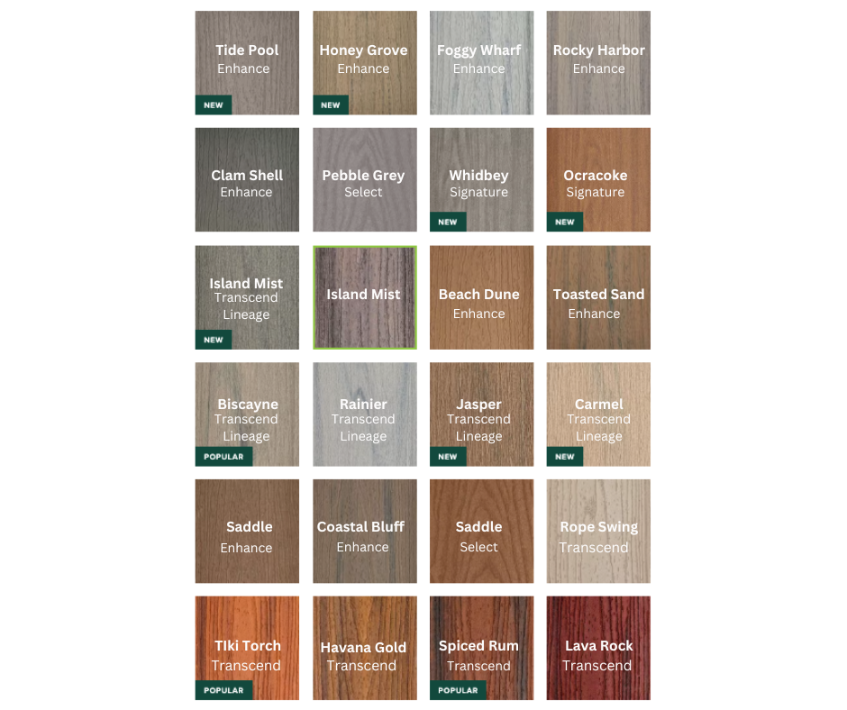 Trex Color Chart Correll High Pressure Heavy Duty Folding Table