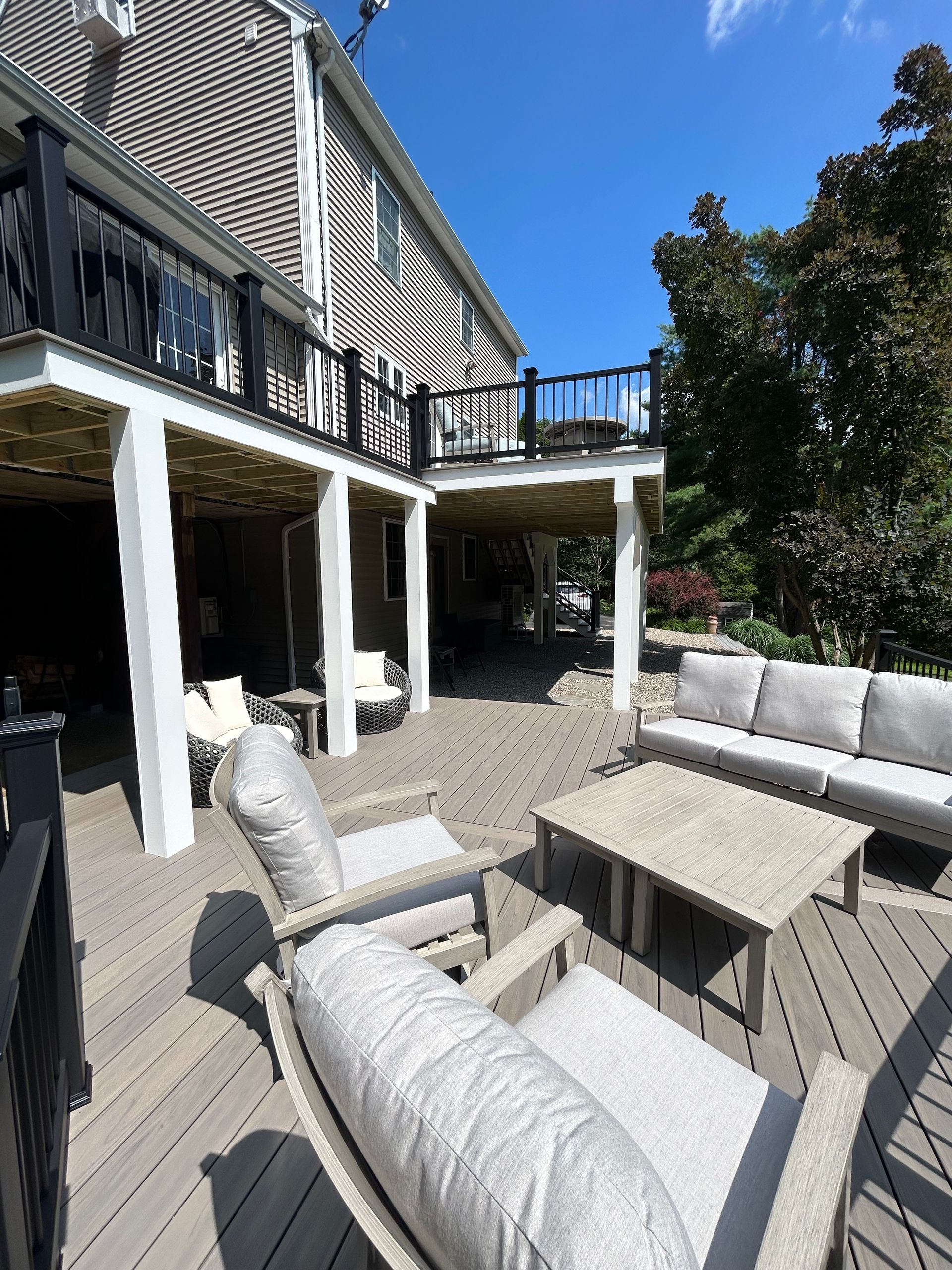 Trex Transcend Lineage Biscayne Backyard Deck | Westminster MA | Deck It