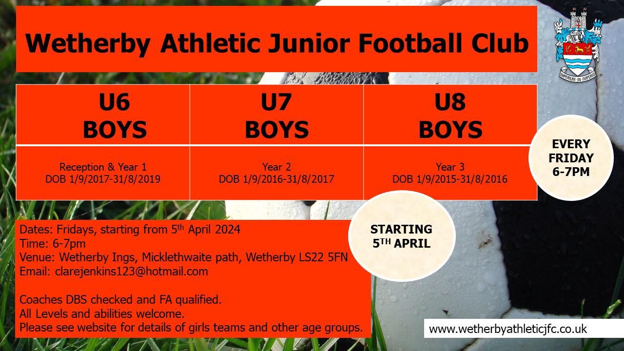 New training sessions for U6, U7 and U8 boys groups