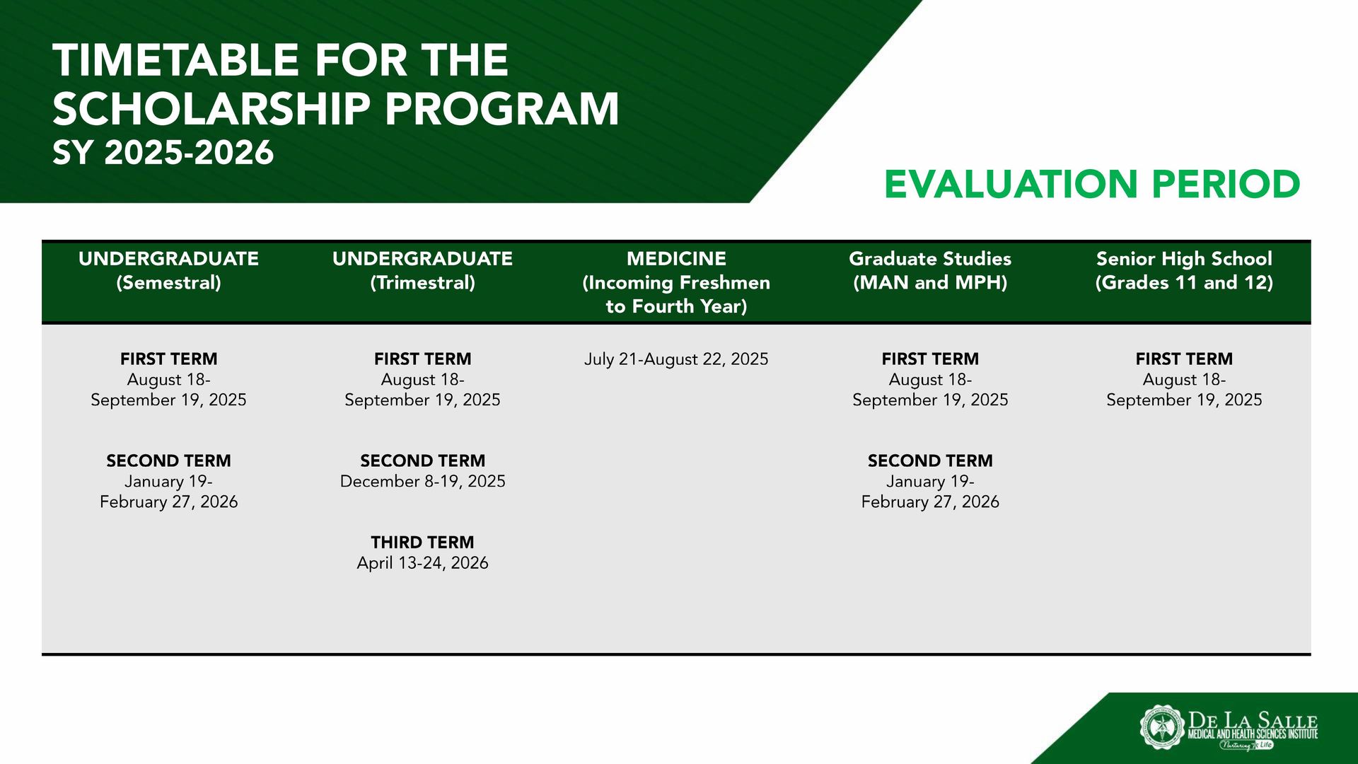 Scholarship Programs | DLSMHSI