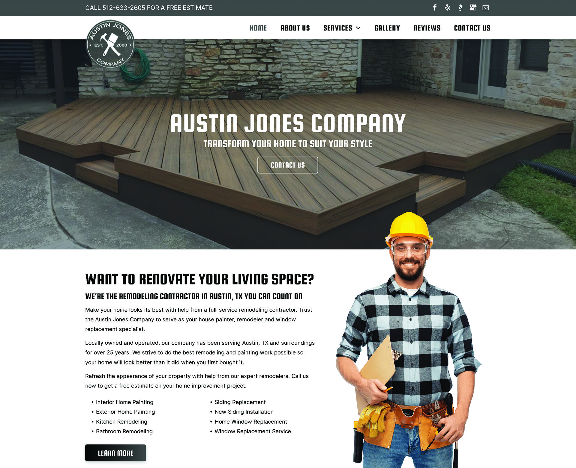 Construction, Remodeling & Roofing Portfolio | Engage Website Design