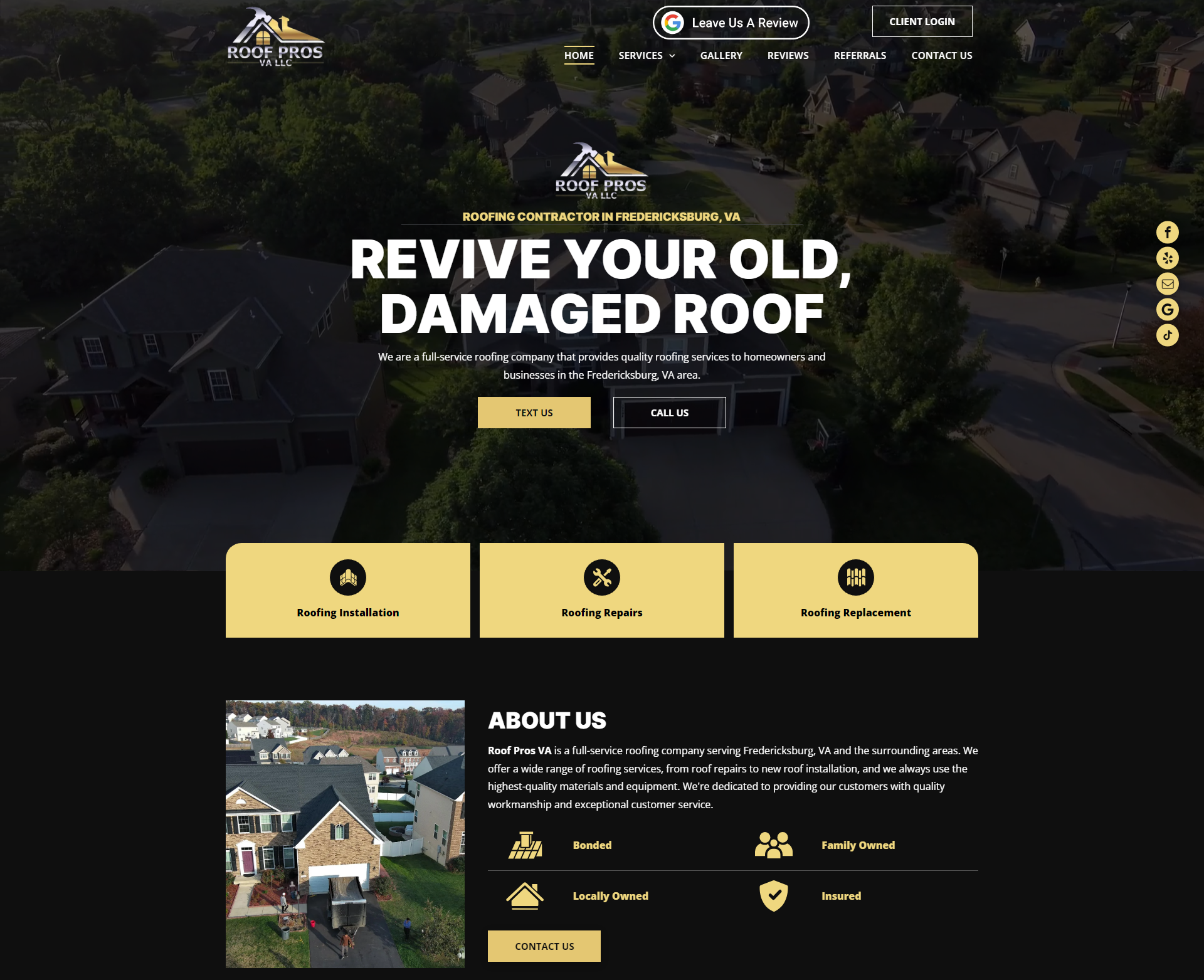 Construction, Remodeling & Roofing Portfolio | Engage Website Design